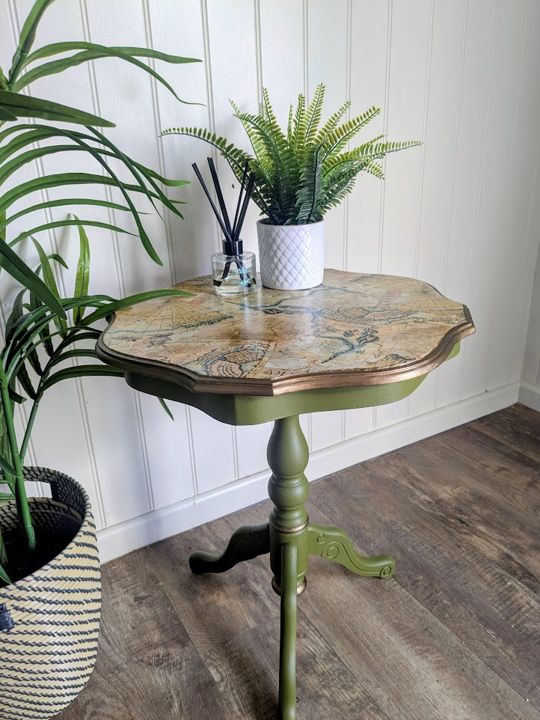 Occasional Table with Vintage World Map Design | Living Room & Hallway ...