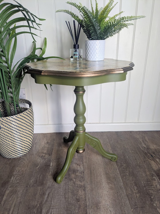 Occasional Table with Vintage World Map Design | Living Room & Hallway ...
