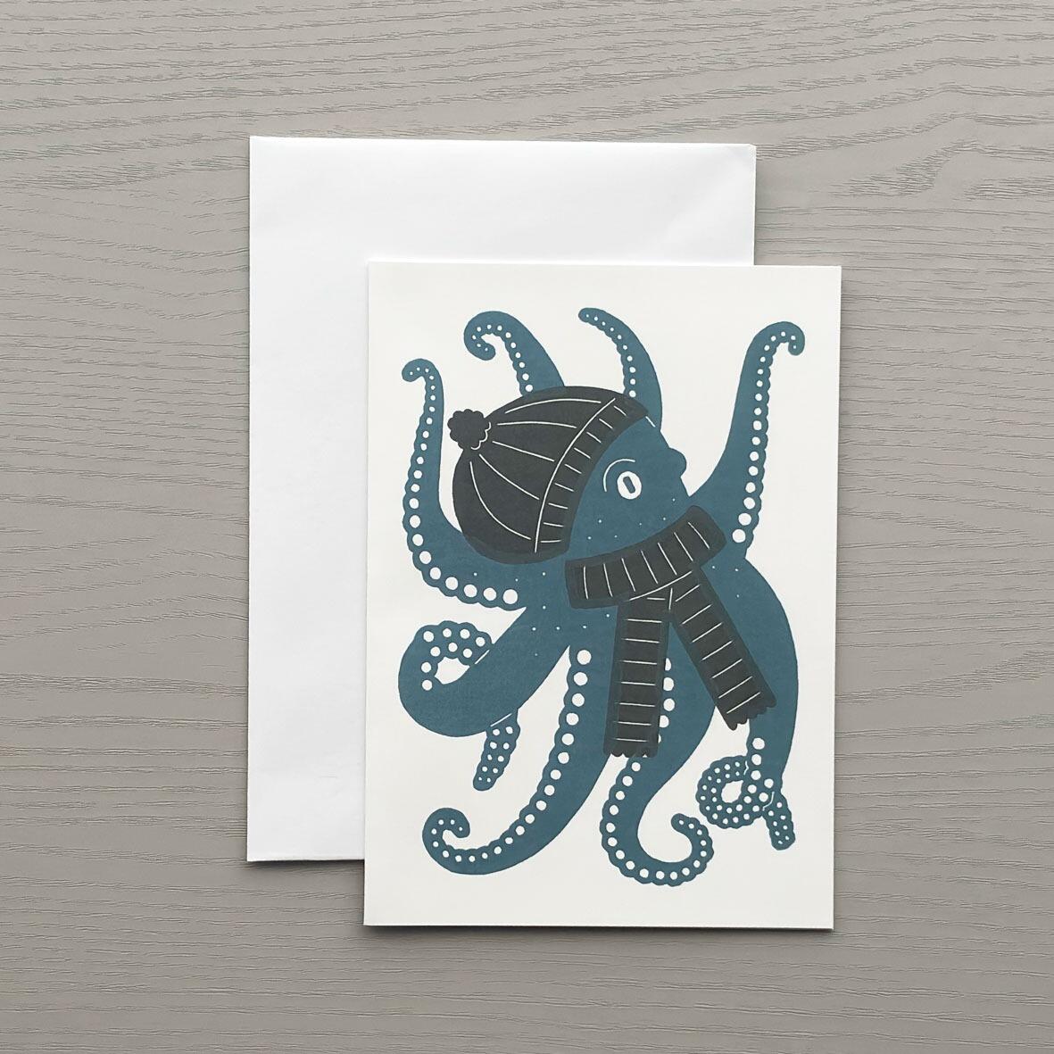 Christmas Octopus Greetings Card