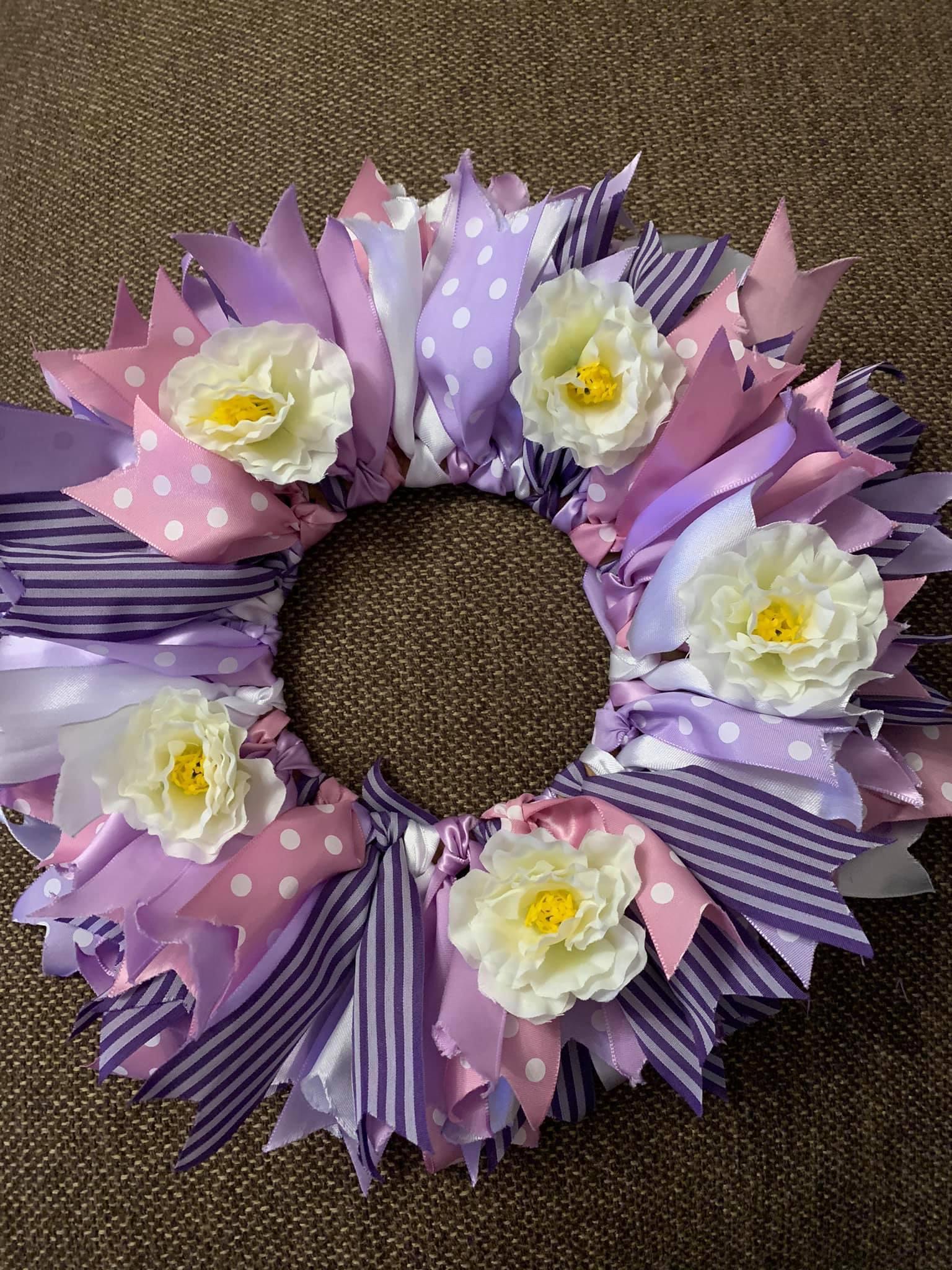 Dawn Bibby - Spring Flower Ribbon Wreath Kit - LILAC