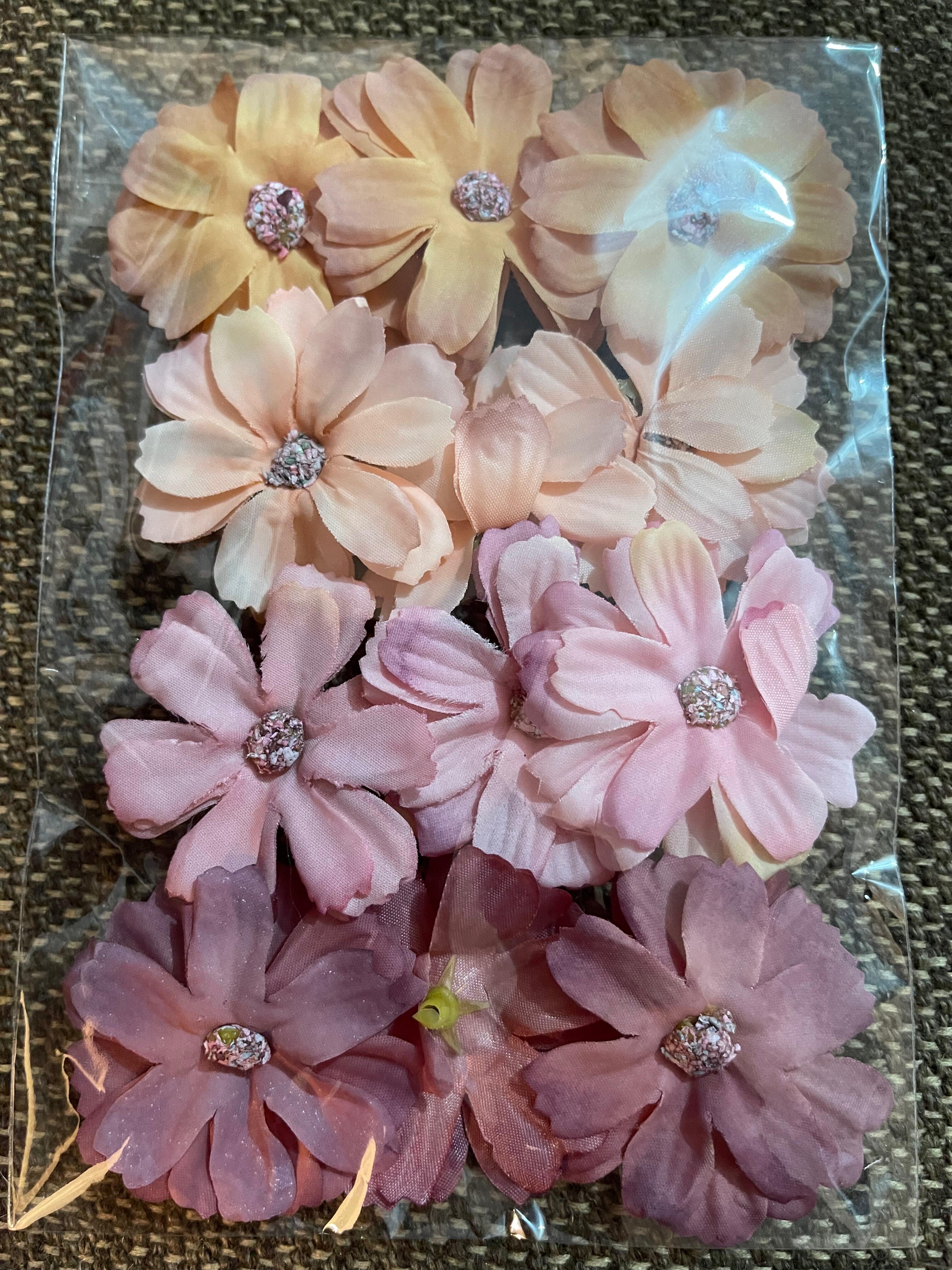 Set of 12 pinky/ peach flowers
