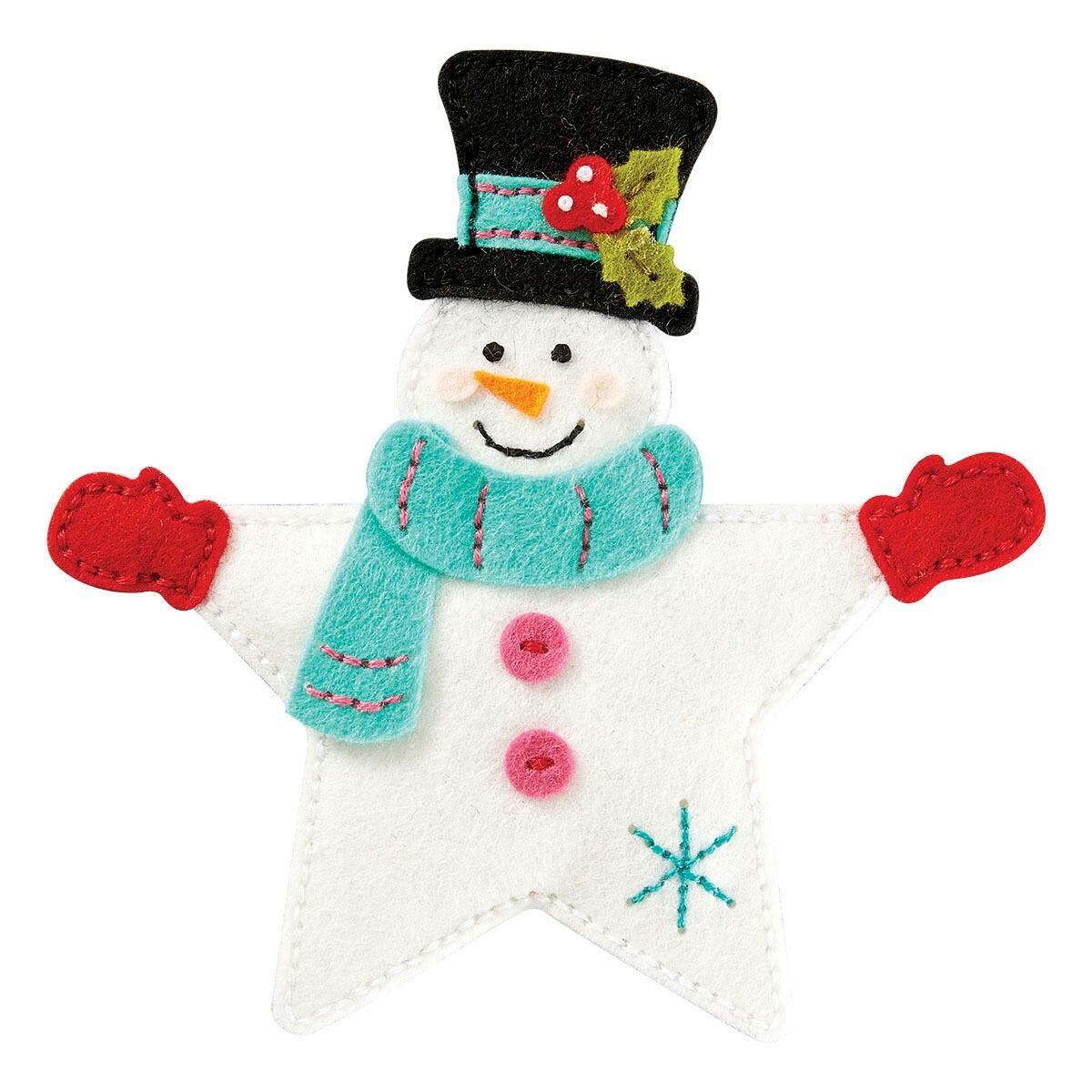 Spellbinders - Felt Snowman Star Etched Dies from the Felt Stitch ...