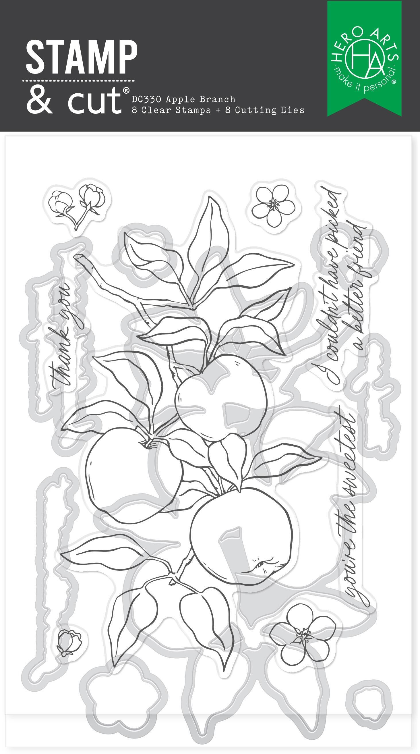Hero Arts - Apple Branch Stamp & Cut Set from the I Pick You Collection
