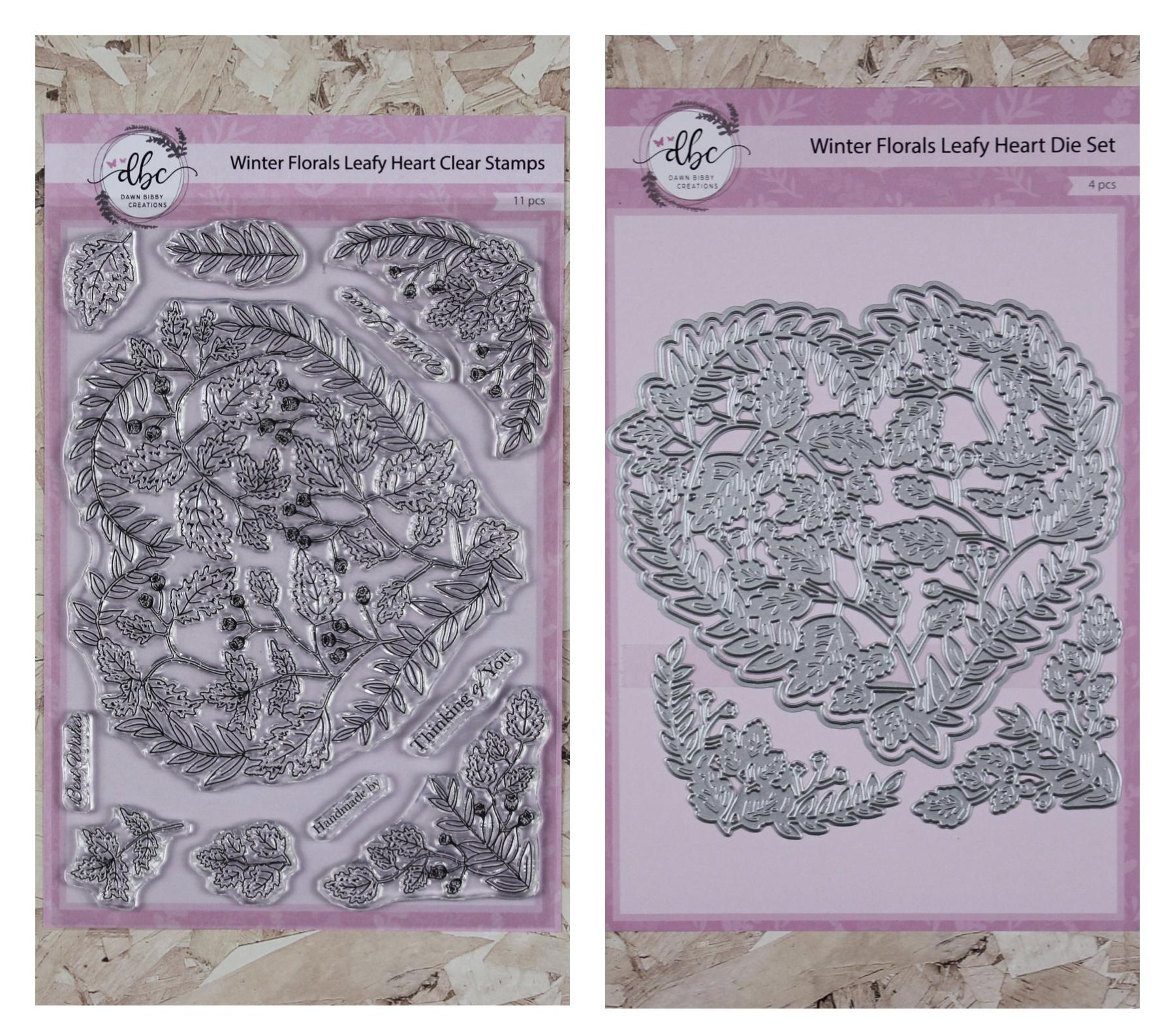 Dawn Bibby Creations - Winter Florals Leafy Heart Deal