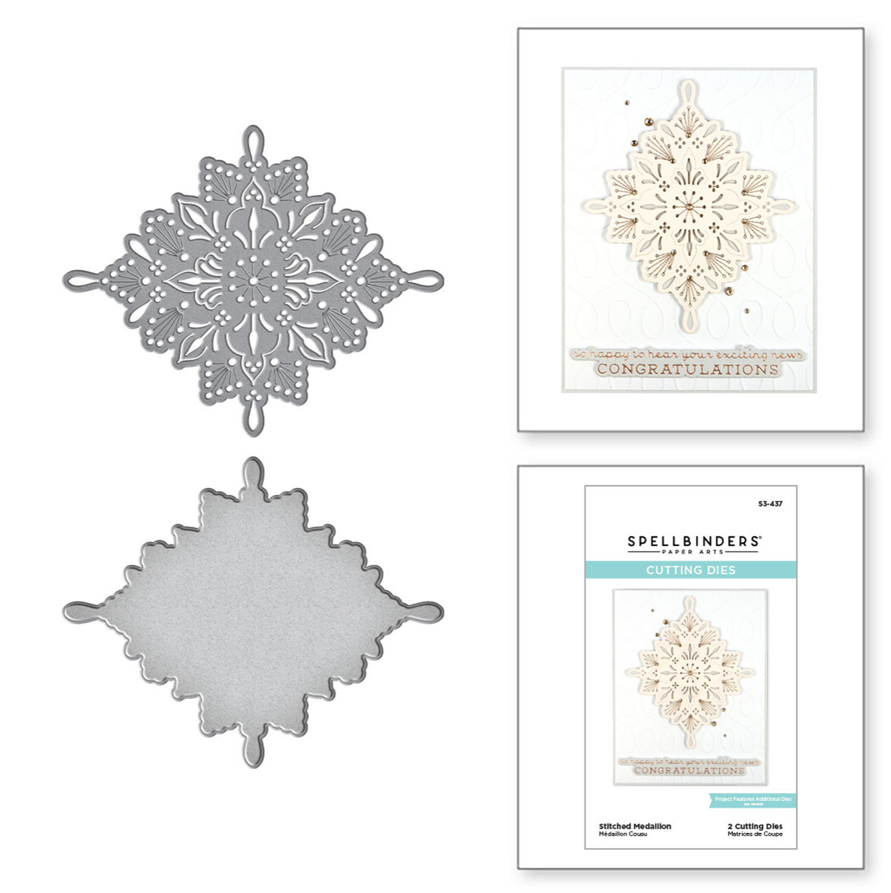 Spellbinders - Stitched Medallion Etched Dies from the Spring Into ...