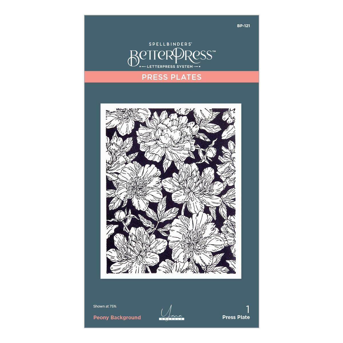 Spellbinders - Peony Background Press Plate from the Let's Celebrate ...