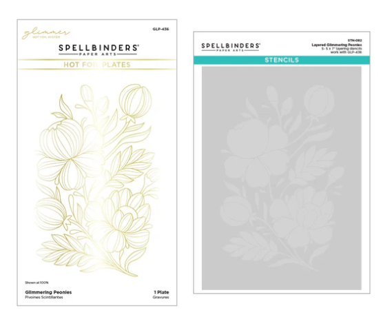 Spellbinders - Glimmering Peonies Glimmer Plate and Stencil Bundle from ...