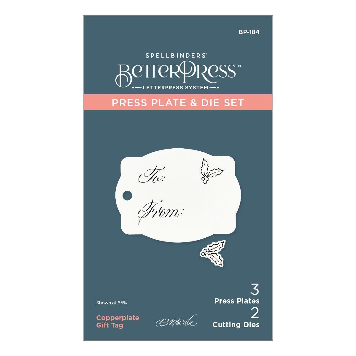 Spellbinders- Copperplate Gift Tag Press Plate & Die Set from the ...