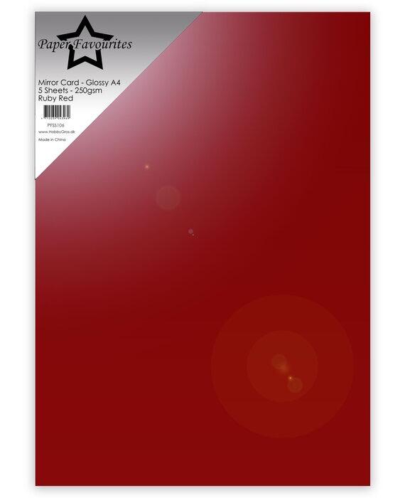 Ruby Red A4 Mirror Card Glossy 250gsm (5pcs) (PFSS106)