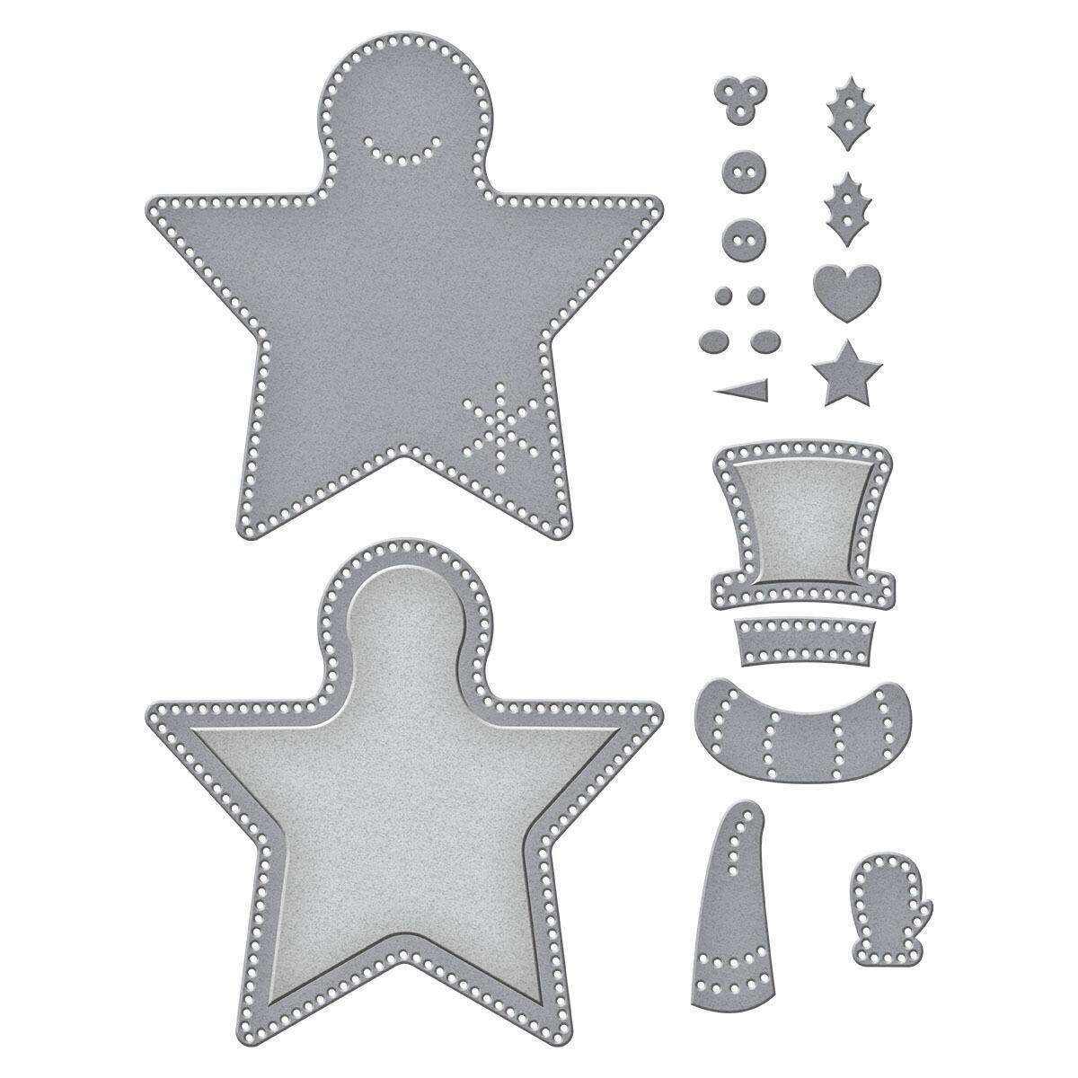 Spellbinders - Felt Snowman Star Etched Dies from the Felt Stitch ...