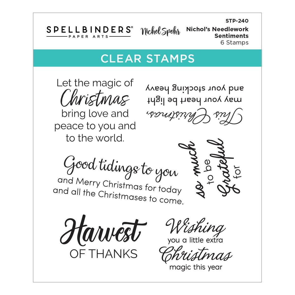 Spellbinders- Nichol's Needlework Sentiments Clear Stamp Set from the ...