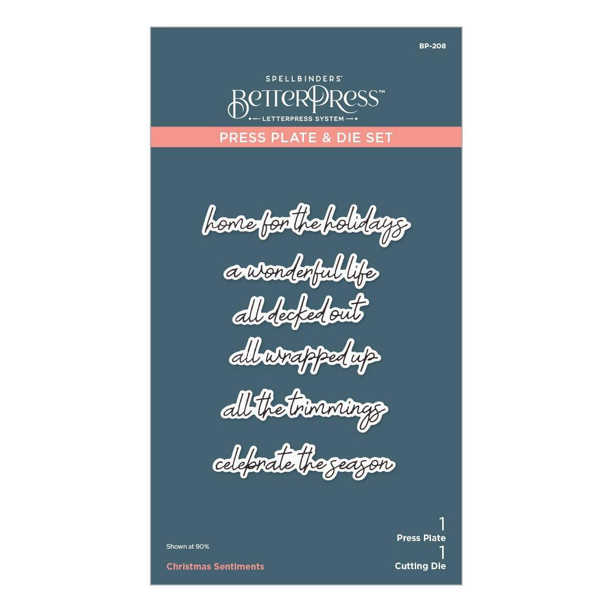 Spellbinders- Christmas Sentiments Press Plate & Die Set from the ...