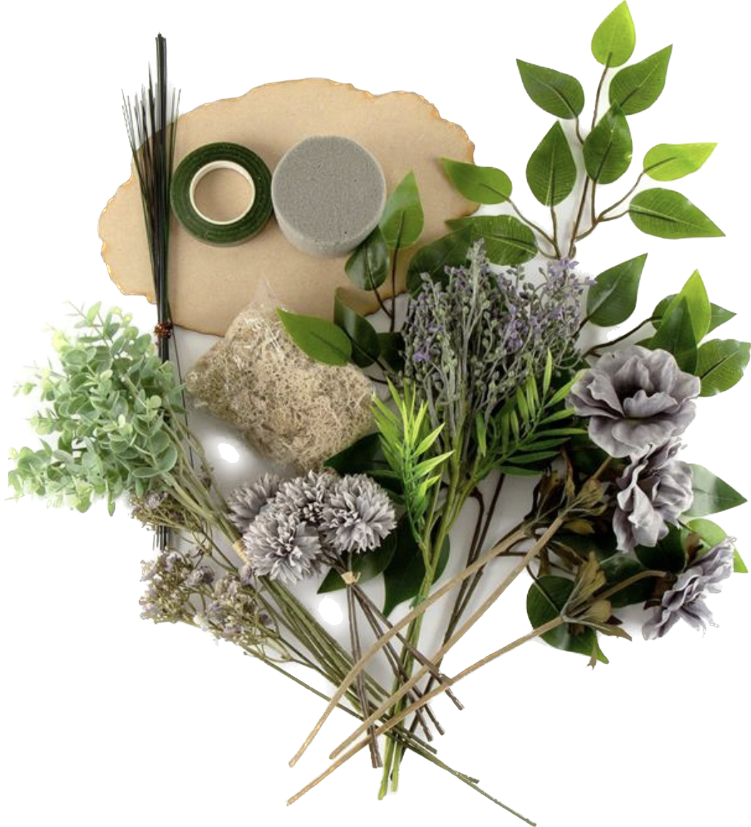 Grey Anemone & Spiky Mum Arrangement Kit