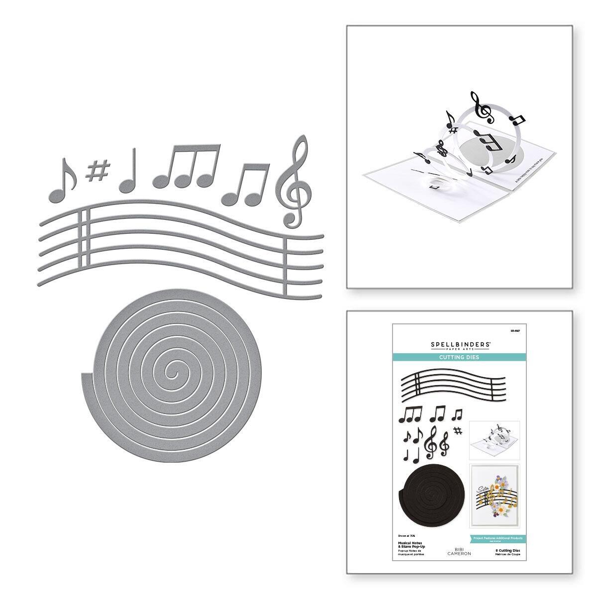 Spellbinders - Musical Notes & Stave Pop-Up Etched Dies from the Bibi's ...