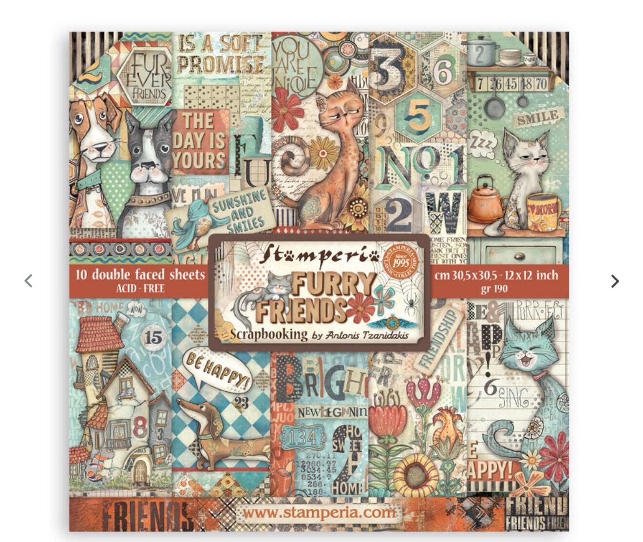 Furry Friends 12x12 Inch Paper Pack (SBBL176)