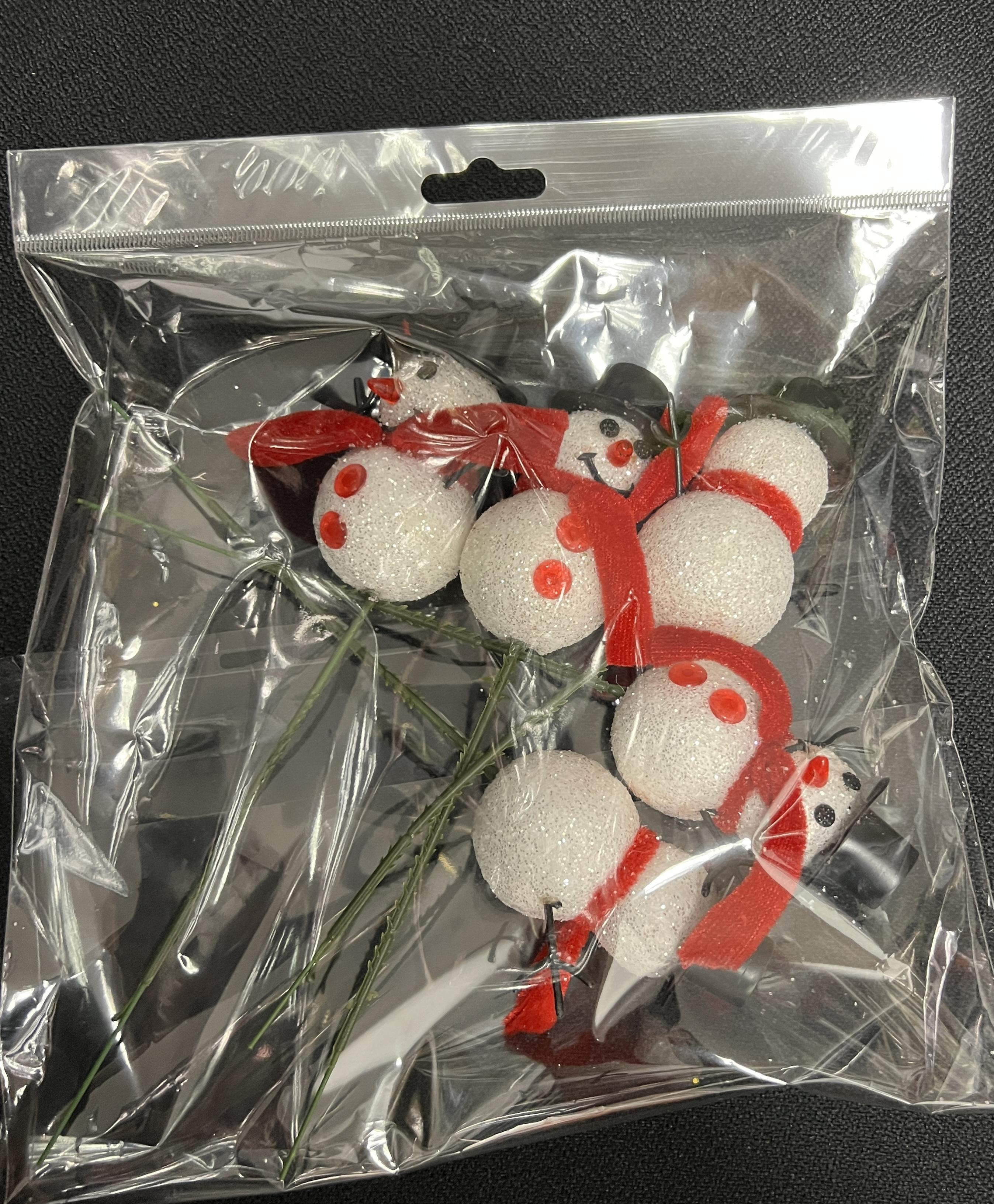 Christmas Pick - SNOWMAN (Set of 5)