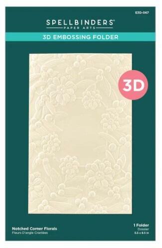 Spellbinders - Notched Corner Florals 3D Embossing Folder from the ...