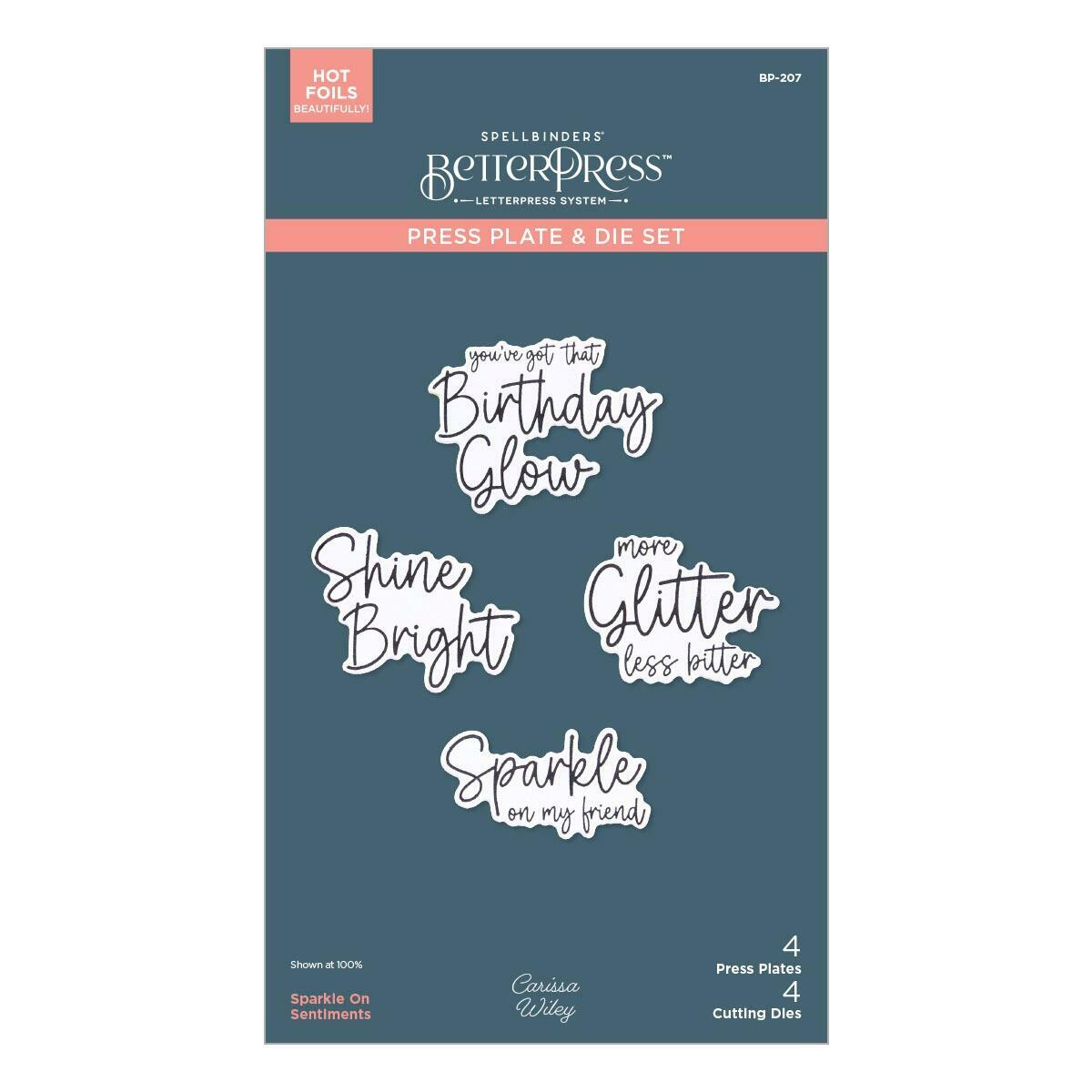 Spellbinders - Sparkle On Sentiments Press Plate & Die Set from the ...