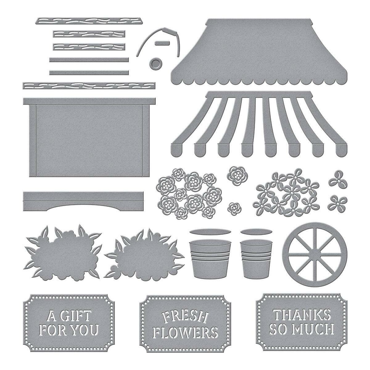 Spellbinders - Flower Cart Etched Dies from the Simple Vintage Flower ...