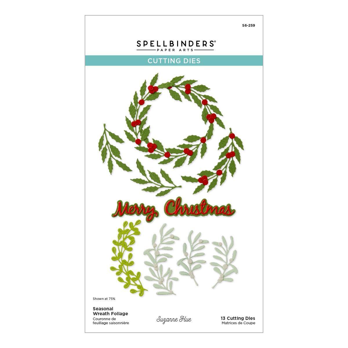 Spellbinders - Seasonal Wreath Foliage Etched Dies from the Texture ...