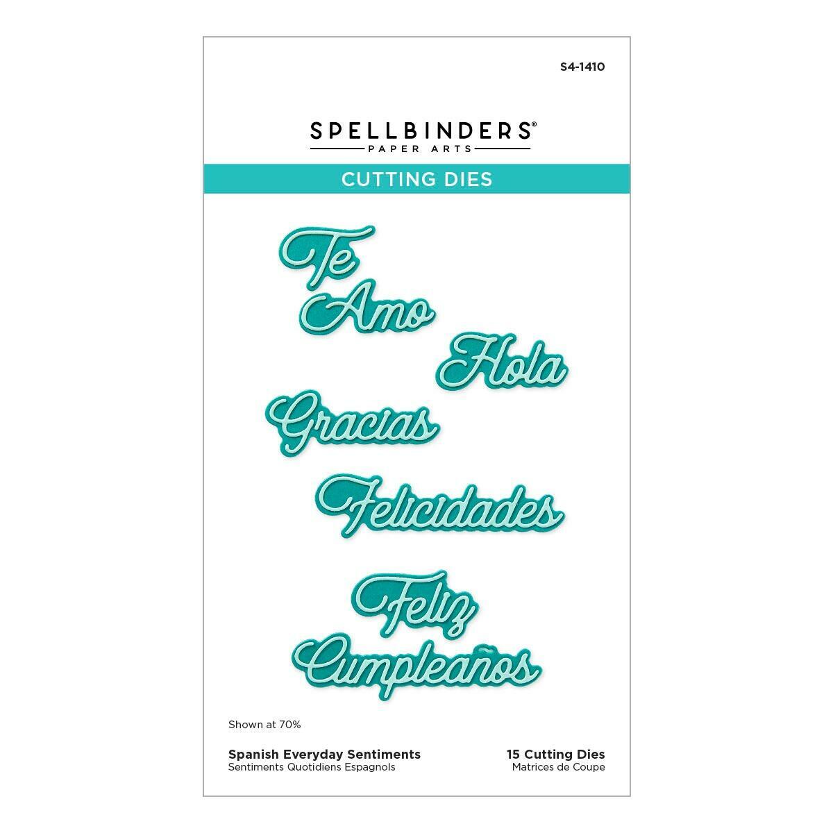 Spellbinders - Spanish Everyday Sentiments Etched Dies from the ...