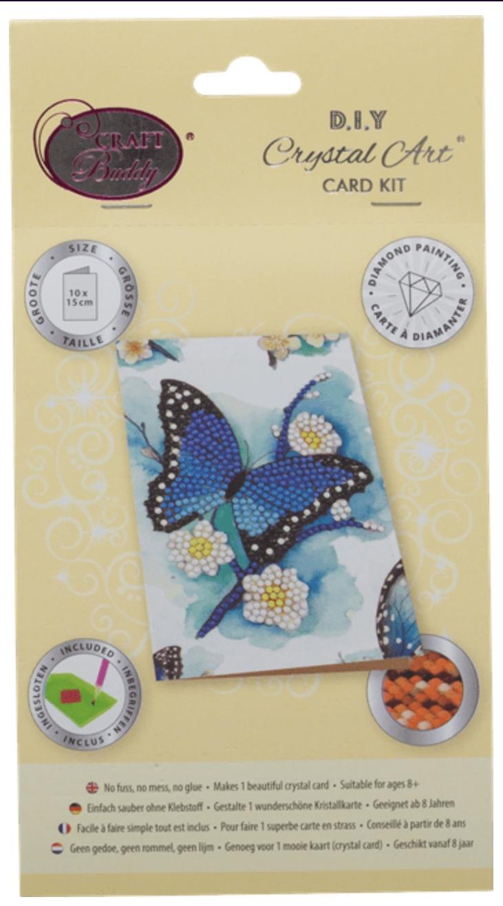 Blue Butterfly Crystal Art Card Kit