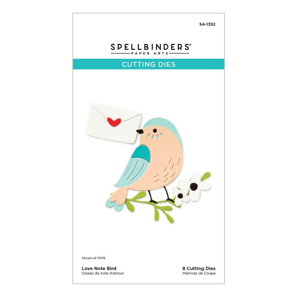 Spellbinders - Love Note Bird Etched Dies from the Out and About Collection