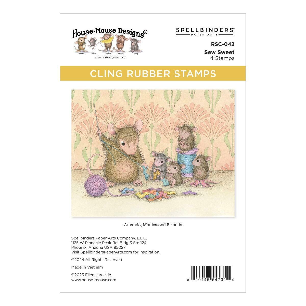 Spellbinders - Sew Sweet Cling Rubber Stamp from the House-Mouse Sweet ...