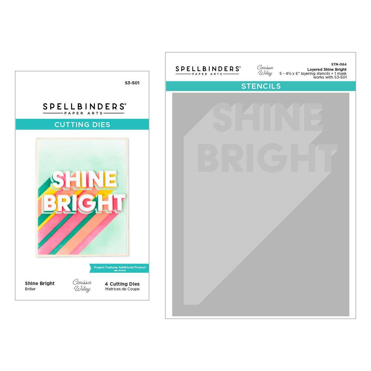 Spellbinders - Layered Shine Bright Die & Stencil Bundle from the Shine Bright Collection by Carissa