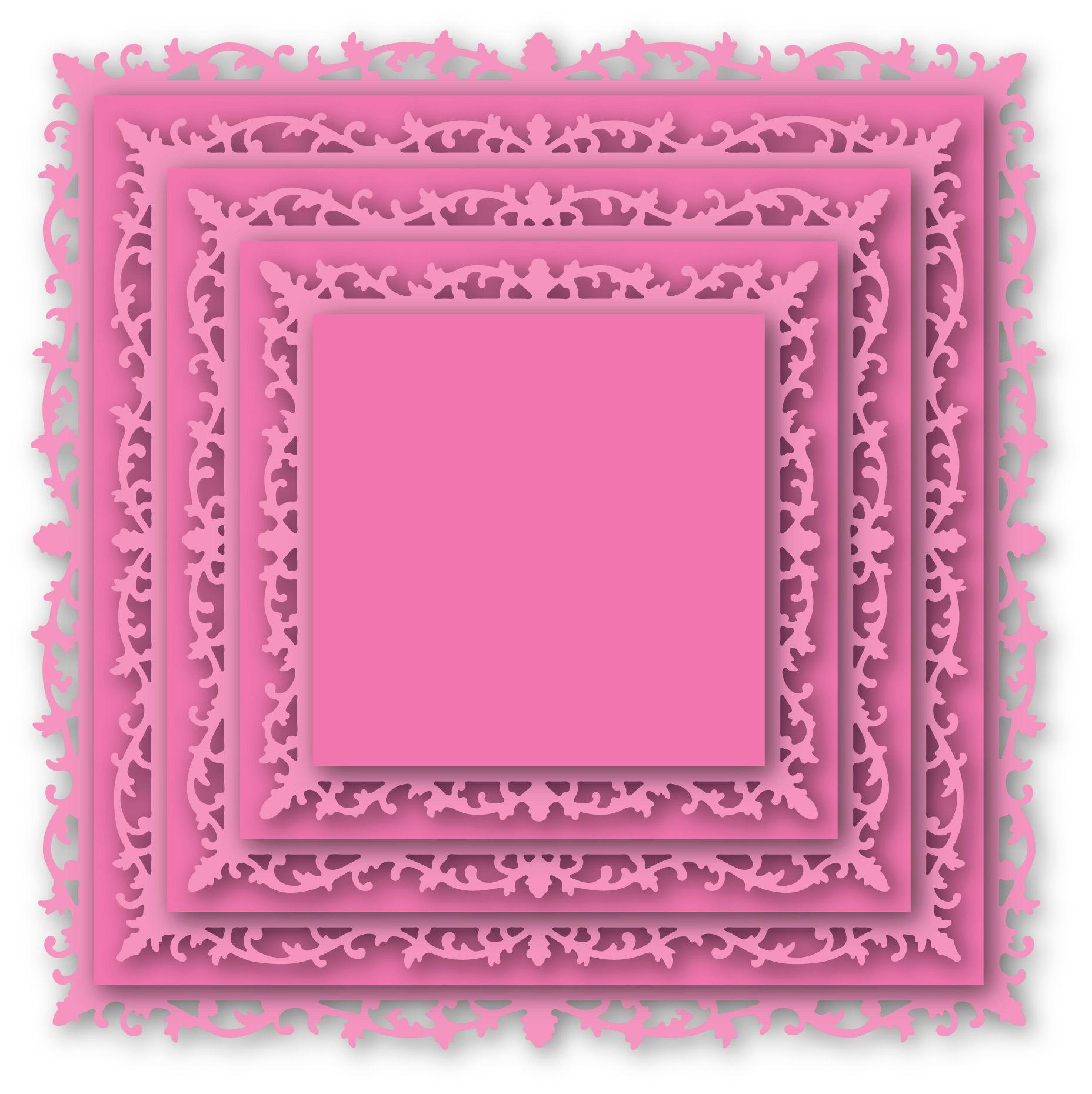DBC Filigree SQUARE Mat die - 8 pcs
