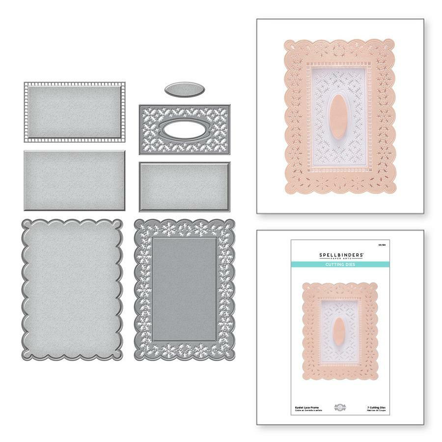 Spellbinders - Eyelet Lace Frame Etched Dies from the Garden Shutters Collection by Becca Feeken ...