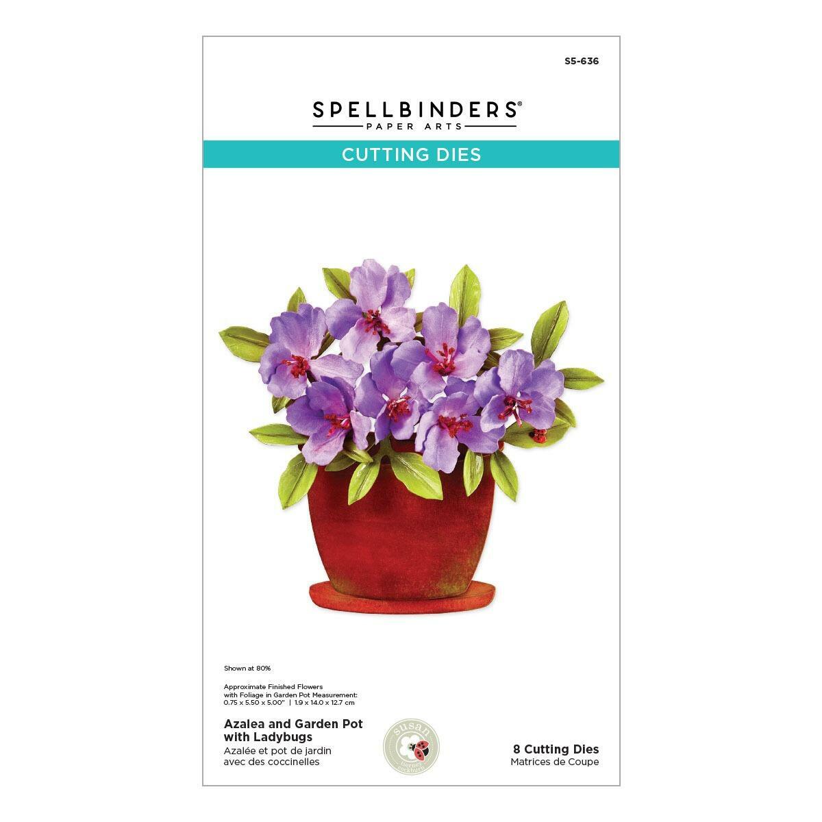 Spellbinders- Azalea and Garden Pot with Ladybugs Etched Dies from the ...