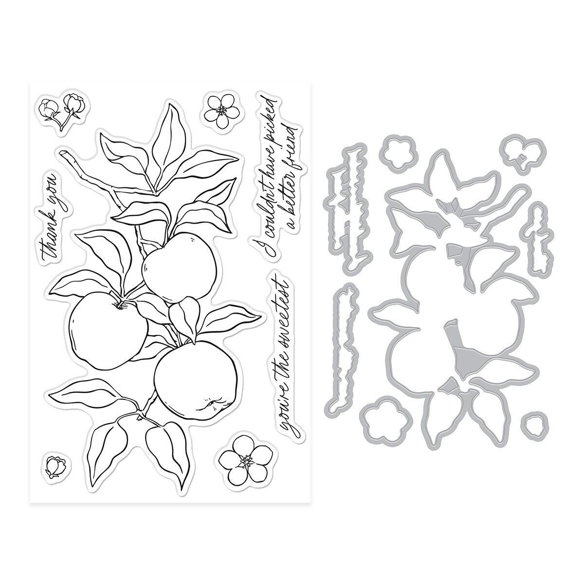 Hero Arts - Apple Branch Stamp & Cut Set from the I Pick You Collection