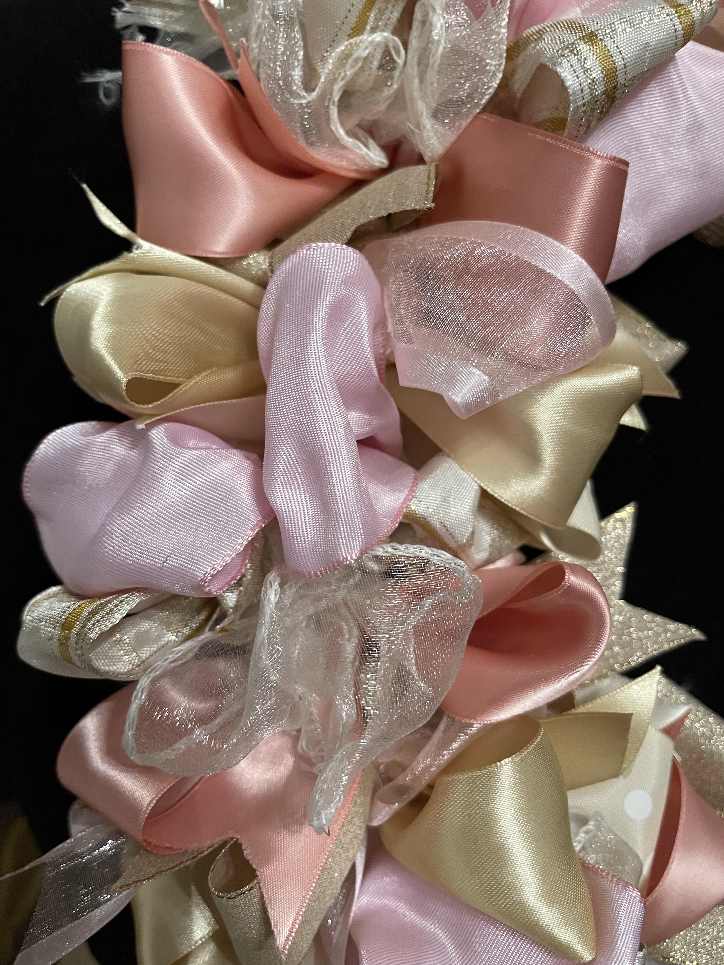 Peaches and Cream Bow Ribbon wreath kit