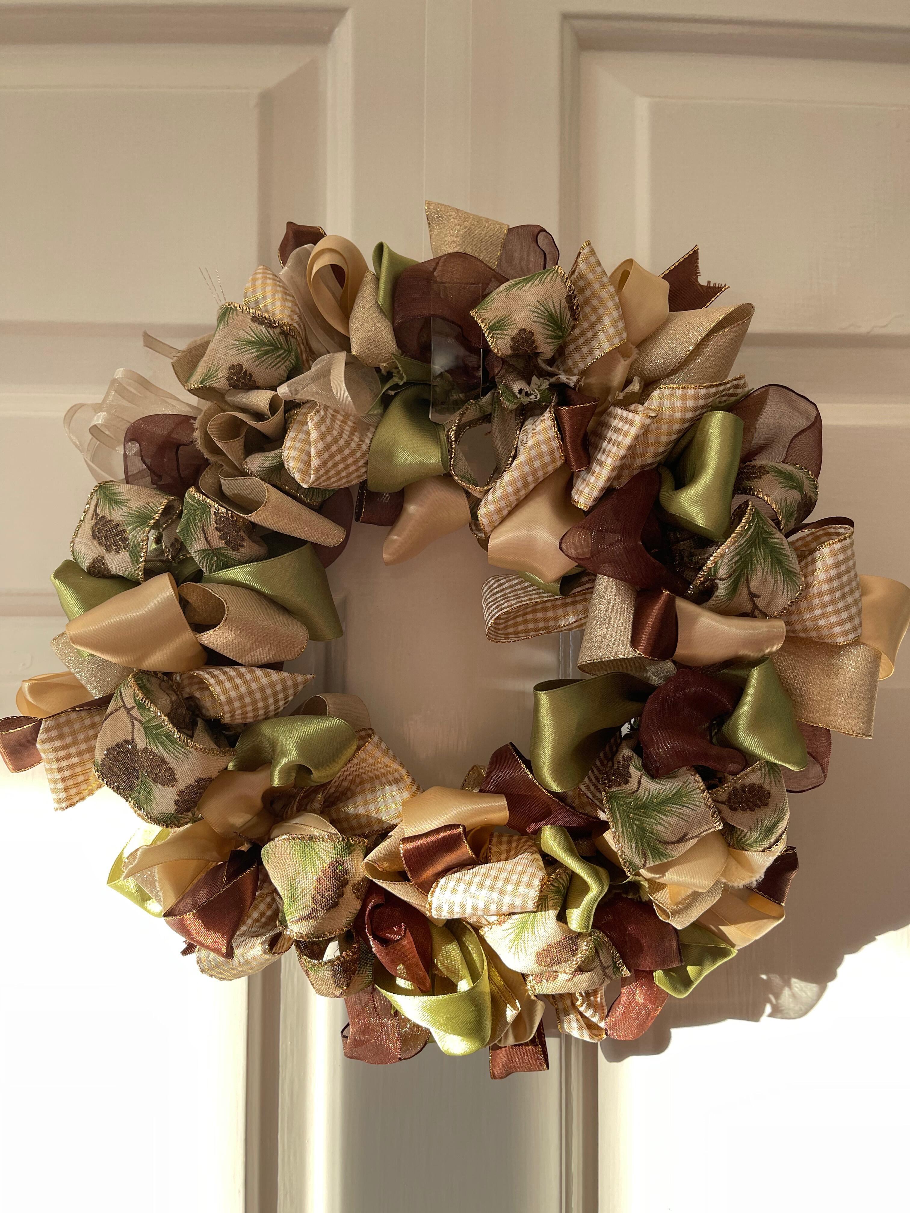 PINECONE MINI BOW WREATH - finished sample