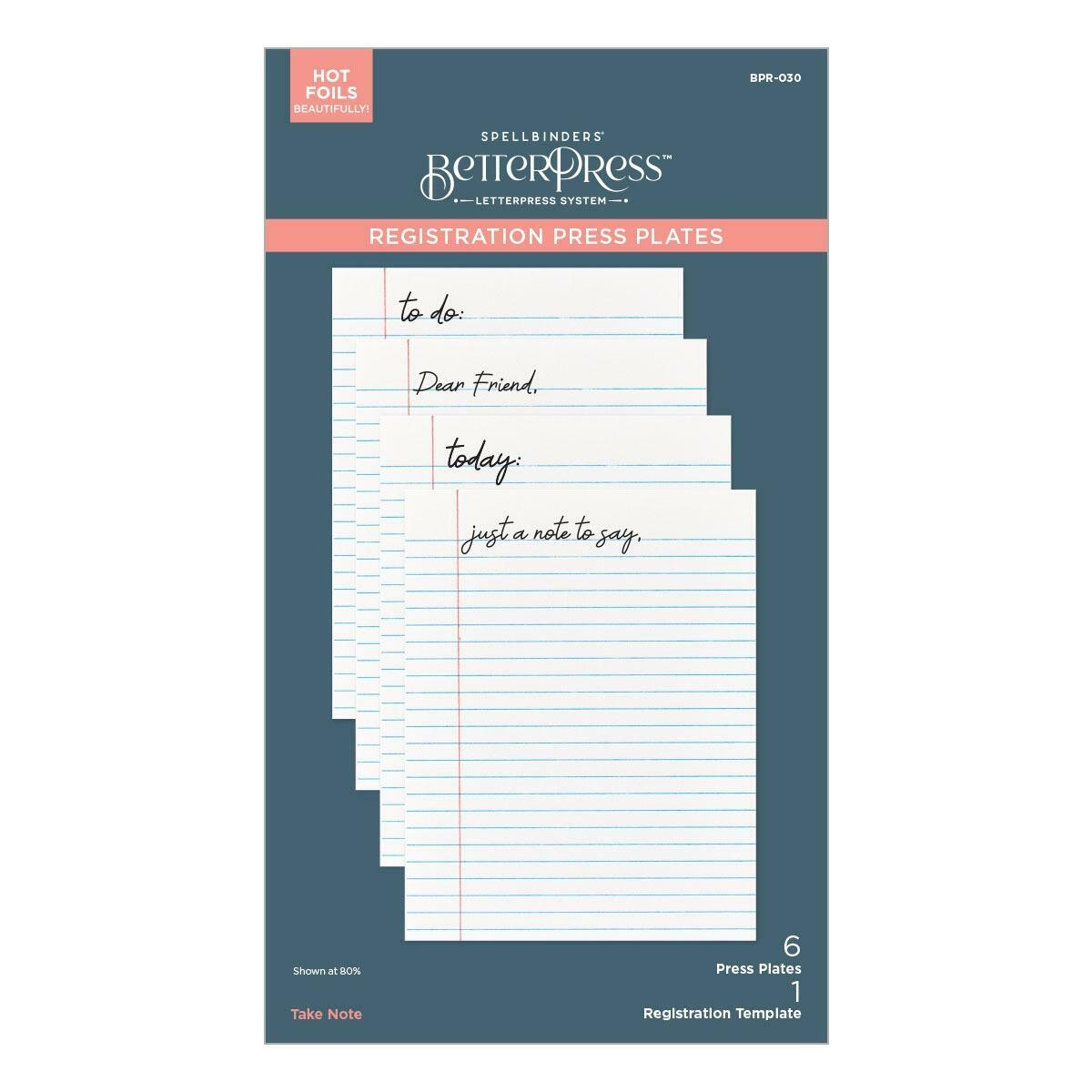 Spellbinders - Take Note Registration Press Plates from the Take Note ...