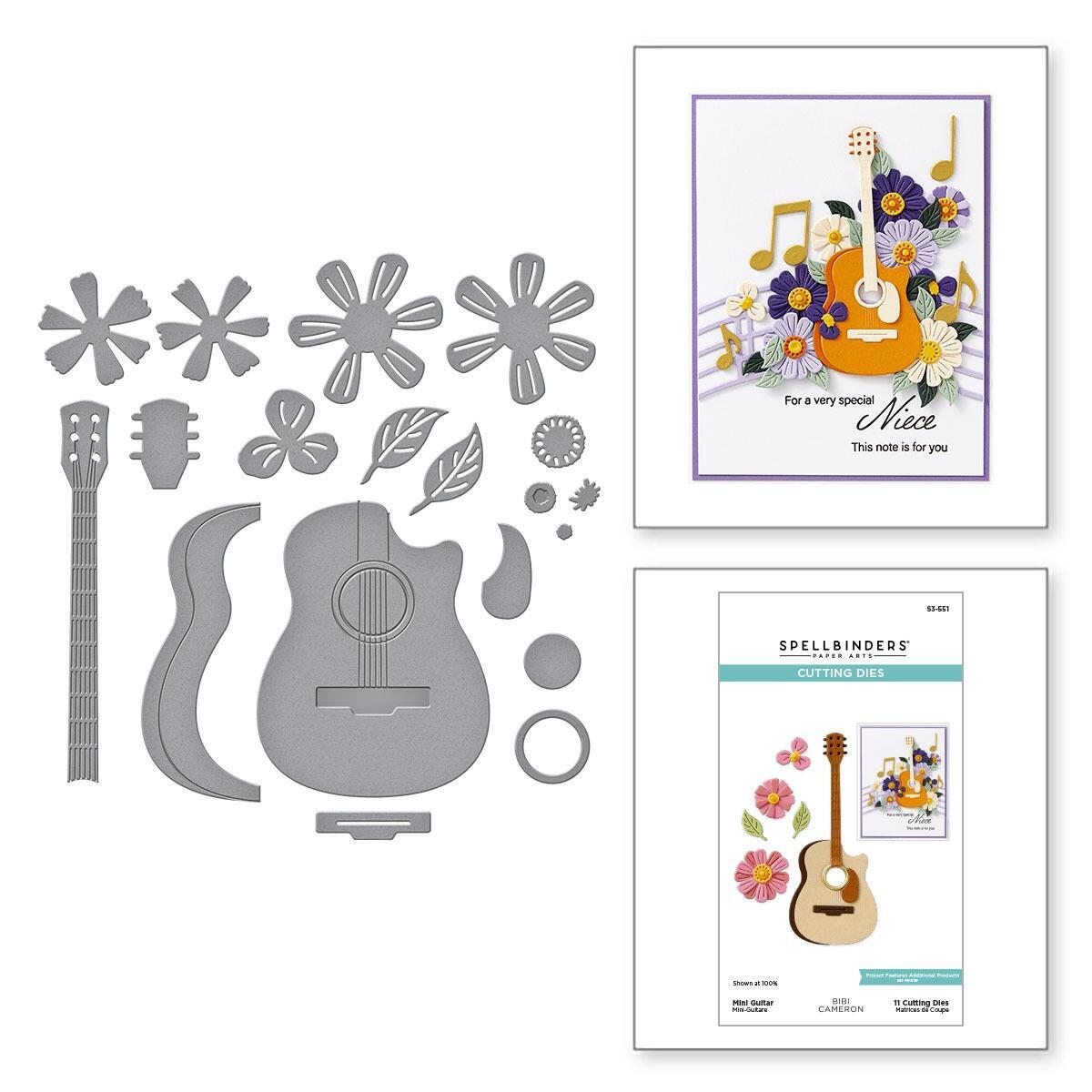 Spellbinders - Mini Guitar Etched Dies from the Bibi's Musical Notes ...