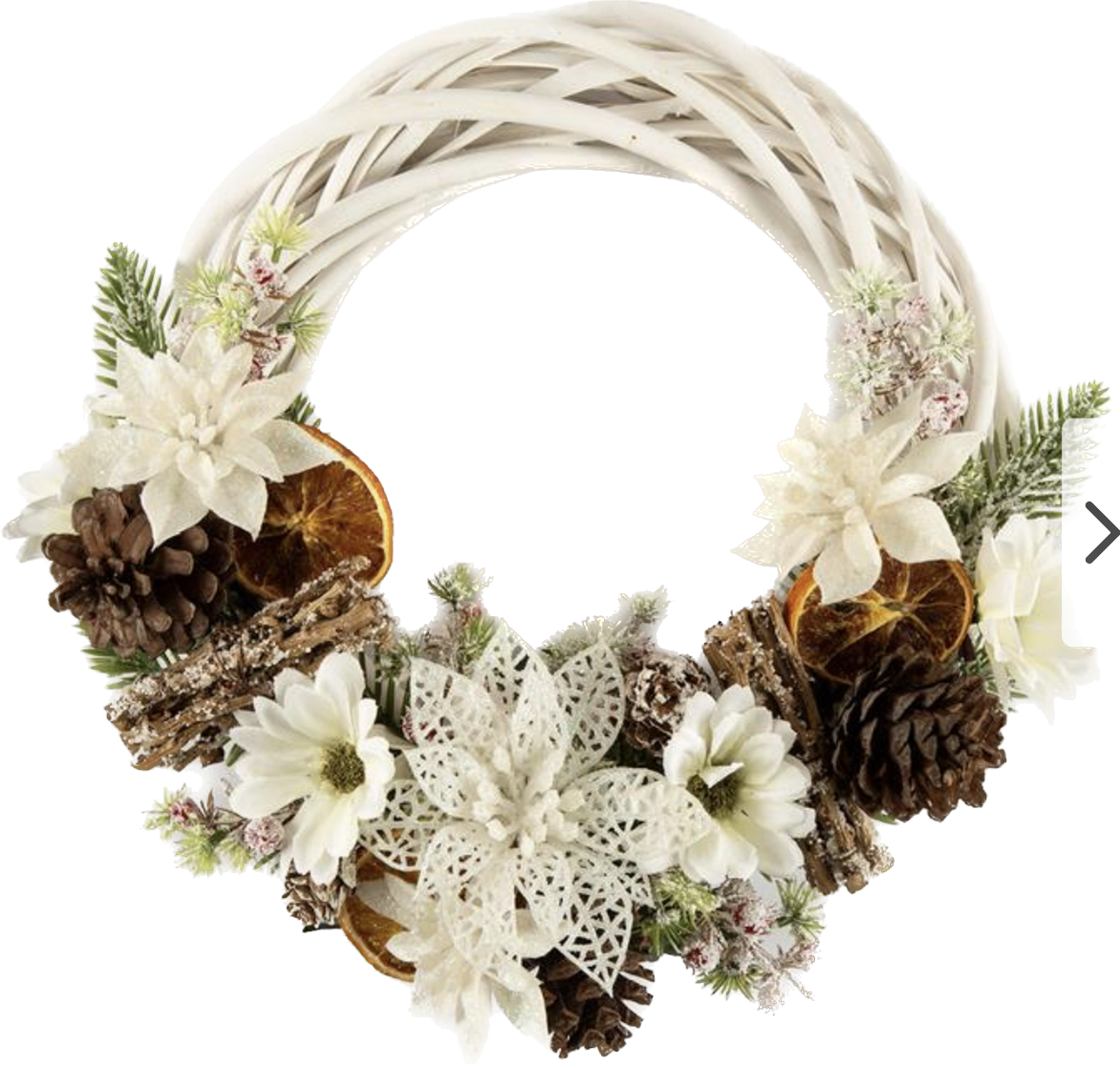Cream Poinsettia Willow Wreath Kit