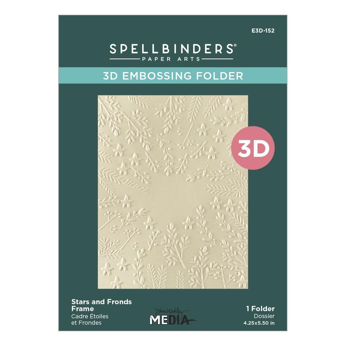 Spellbinders - Stars and Fronds Frame 3D Embossing Folder from the ...