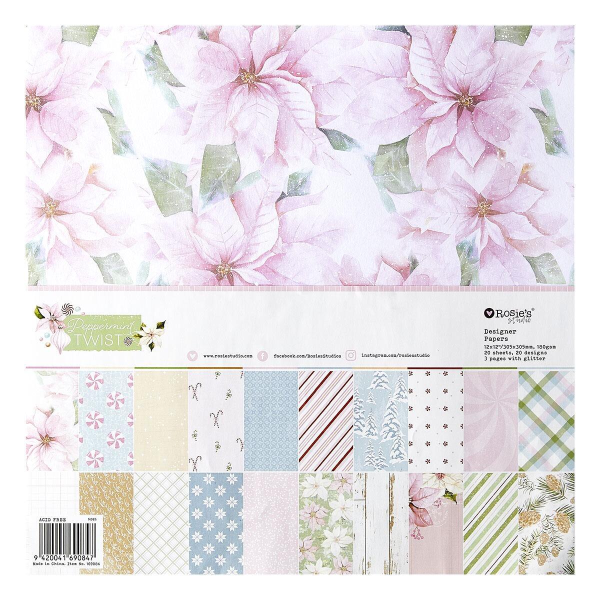 Spellbinders - Rosie's Studio Peppermint Twist 12x12" Designer Paper Pack