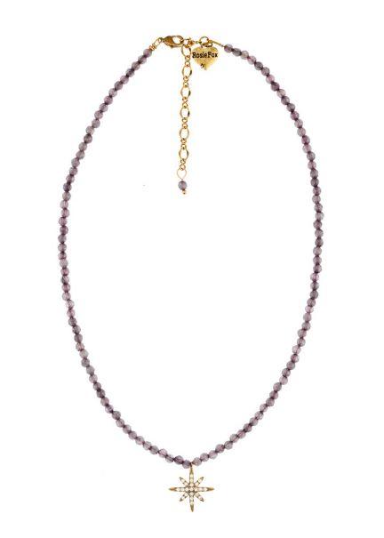 Dove agate charm necklace