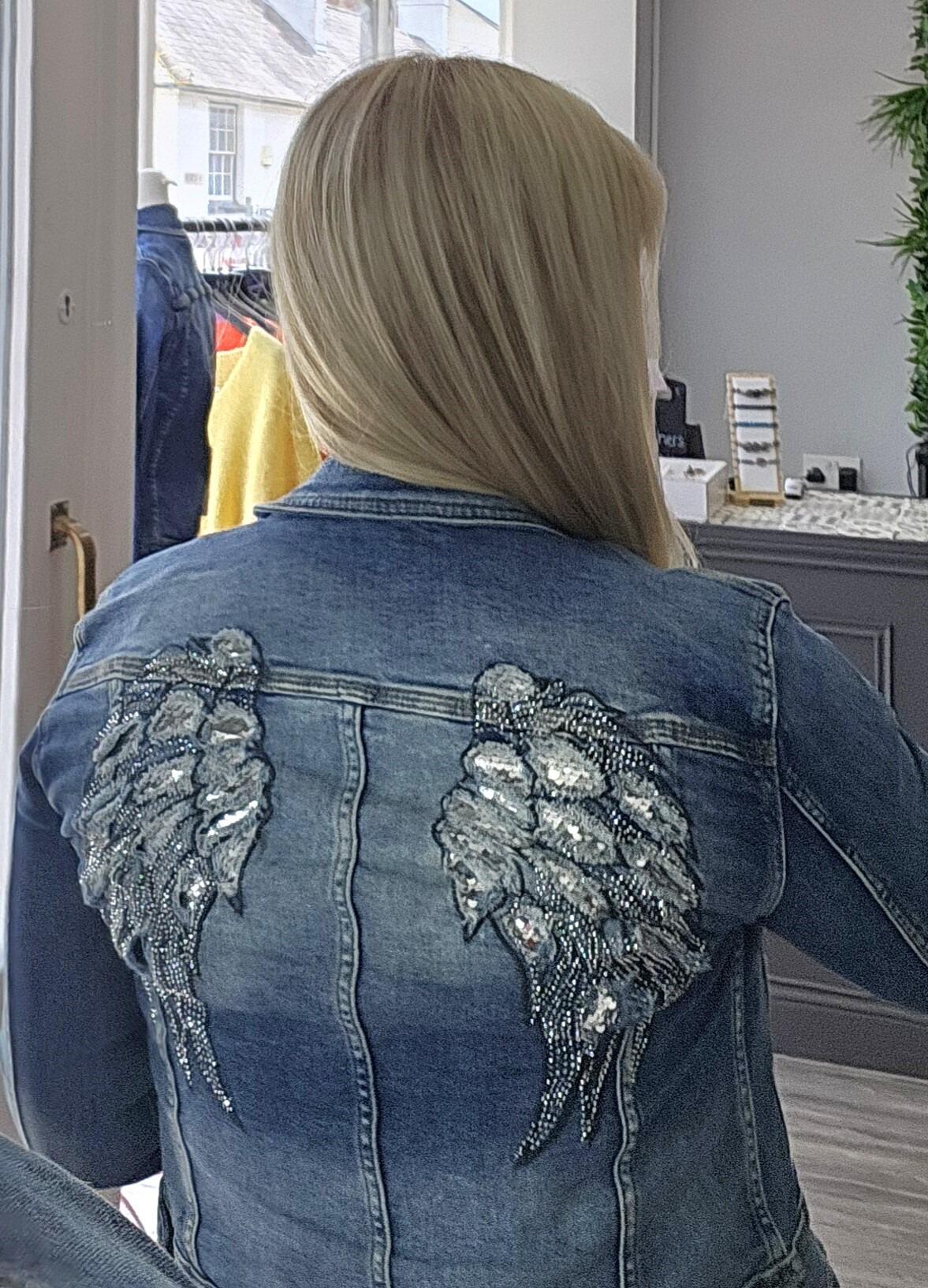 Angel wings denim jacket