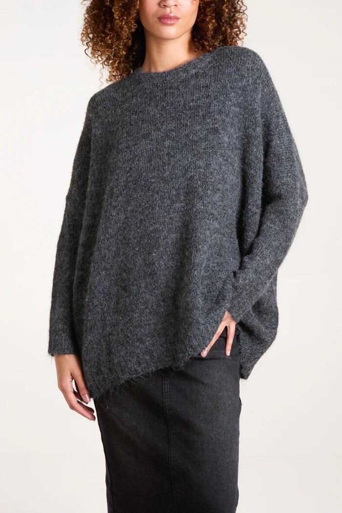 Black round neck jumper