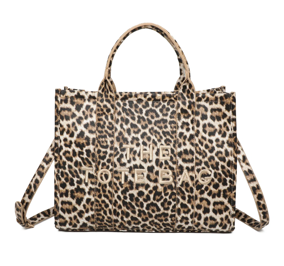 Leopard print tote bag
