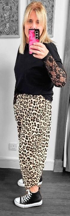 Animal print cocoon pocket jogger