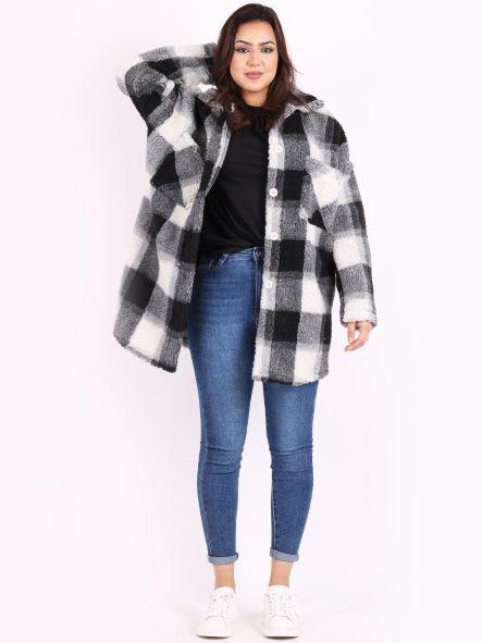 Check teddy shacket