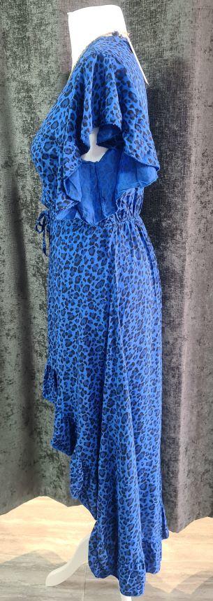 Blue leopard print dress