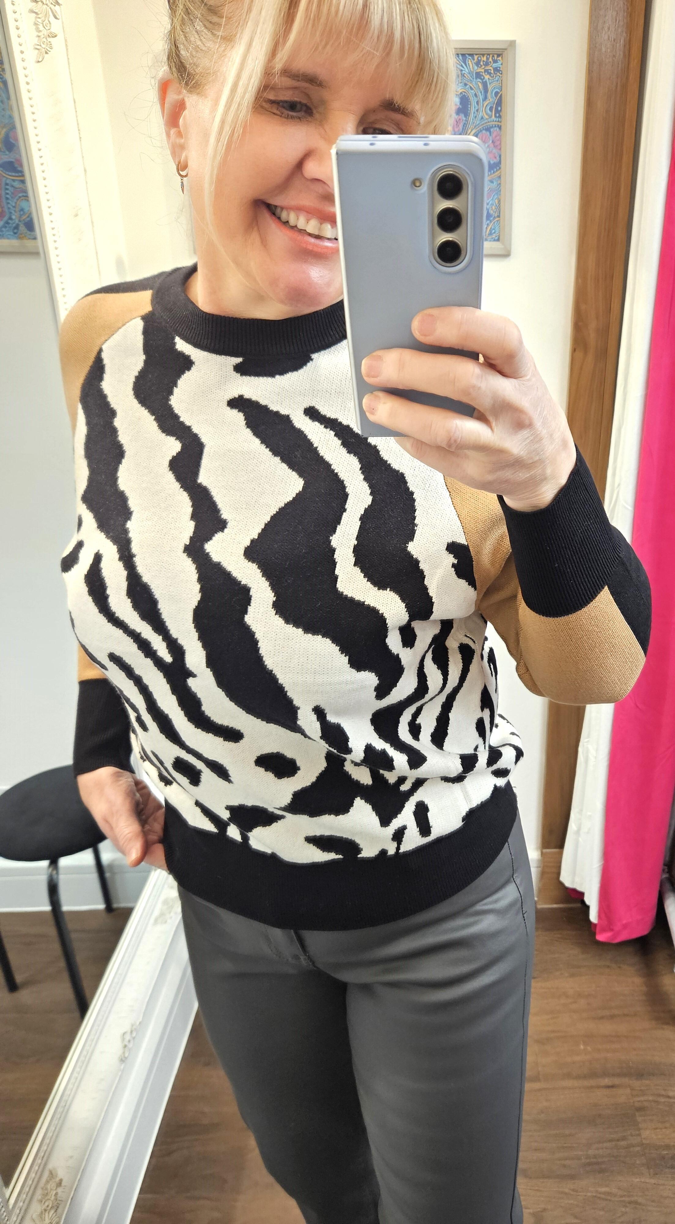 Luxe animal print jumper