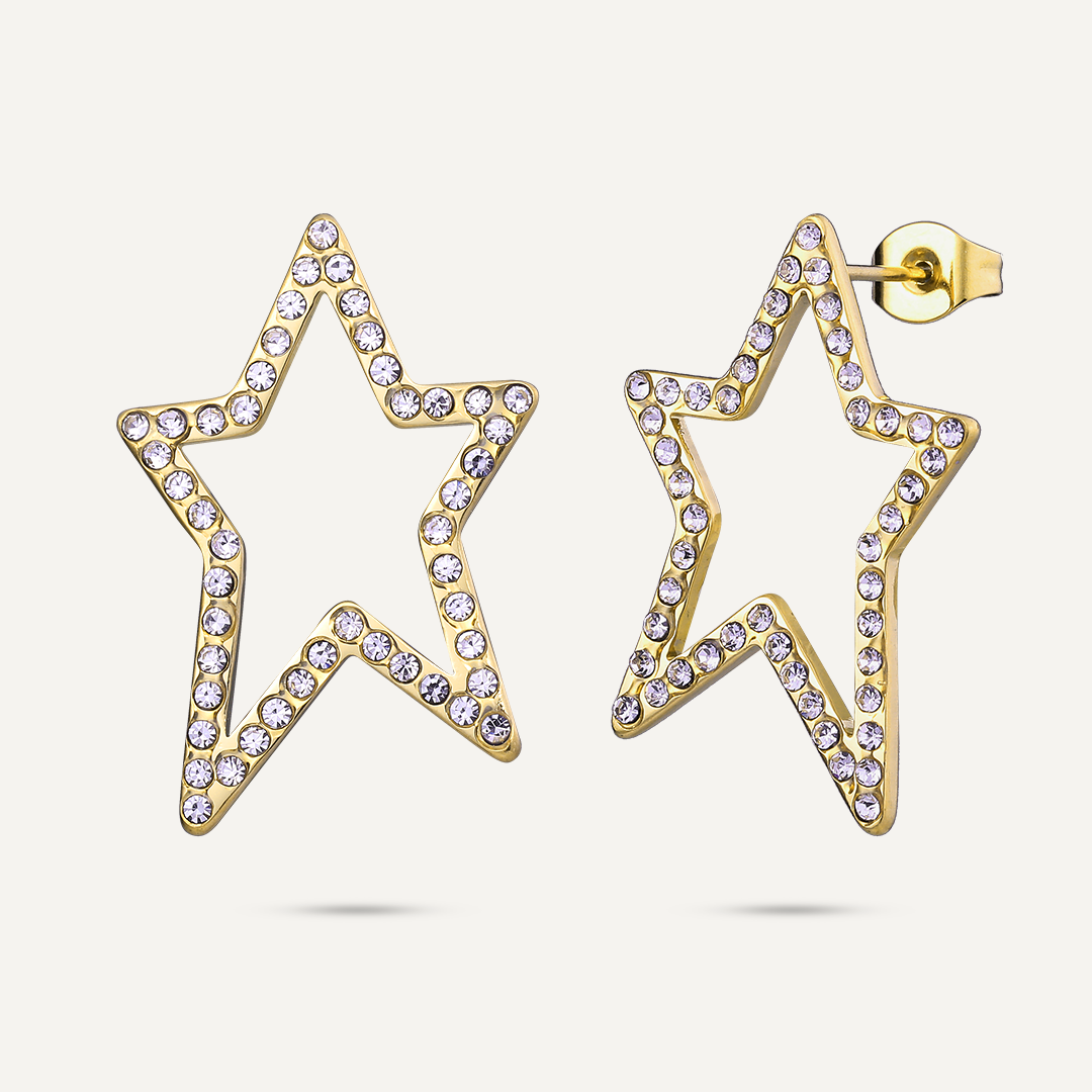 Gold Vibes star earrings
