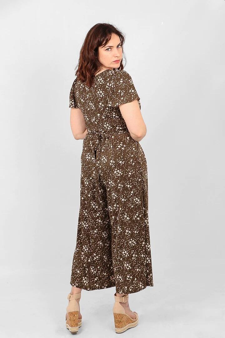 Animal floral print jumpsuit